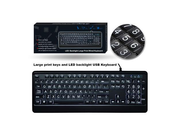 Speedex Large Print USB 2.0 LED backlight Keyboard_Black - Newegg.ca