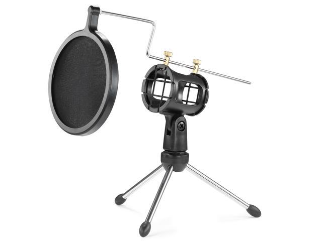 Neewer® Microphone Pop Filter with Double-Net Shield + 4"/11cm Foldable ...