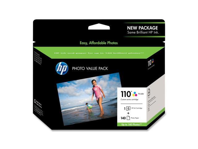Hp 110, Tri-Color Original Ink Cartridge W/Photo Paper - Newegg.com
