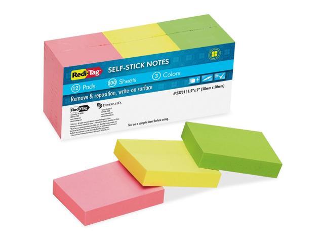 Redi-Tag Self-Stick Recycled Neon Notes - Newegg.com