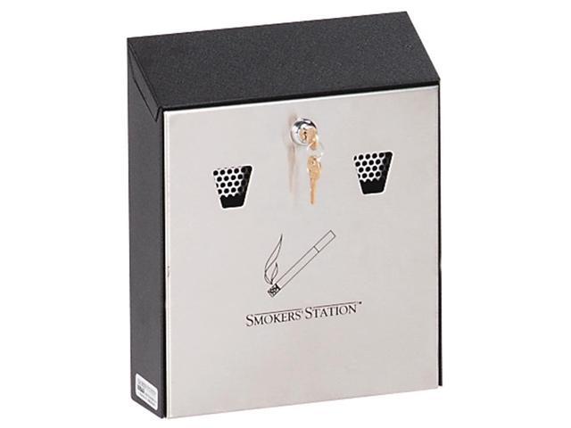 Smokers' Station Wall Mounted Receptacle, 10"w x 3"d x 12 1/2"h, Black ...