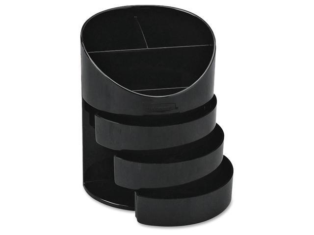 Small Storage Divided Pencil Cup, Plastic, 4 1/2 Dia. X 5 11/16, Black ...