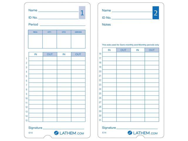 Lathem Model 400E Double Sided Time Cards - Newegg.com