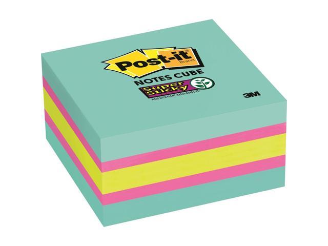 3M Post-it Note Cube Super Sticky 3"x3" 360/Cube Aqua Wave 2027SSAFG - Newegg.com