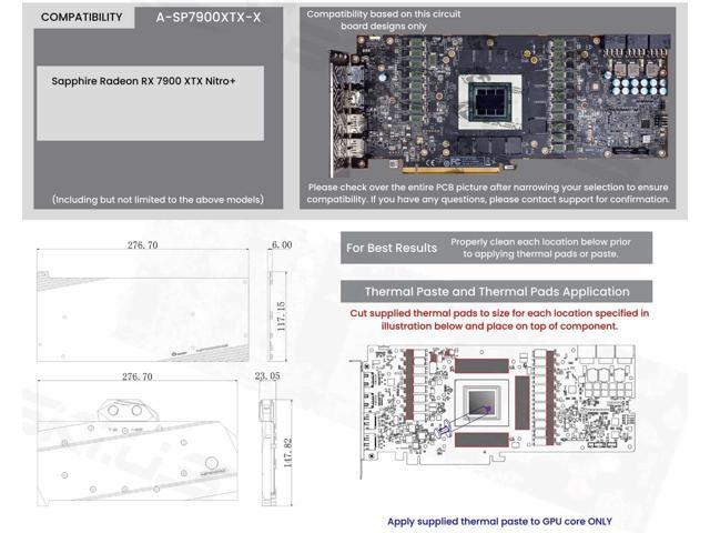 Bykski Full Coverage GPU Water Block and Backplate for Sapphire Radeon ...