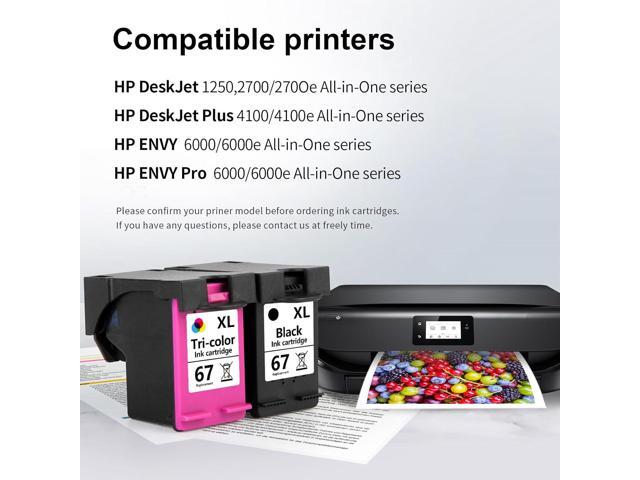 Aqepbzt Remanufactured Black/Tri-Color Ink Cartridge Replacement Ink 67 ...
