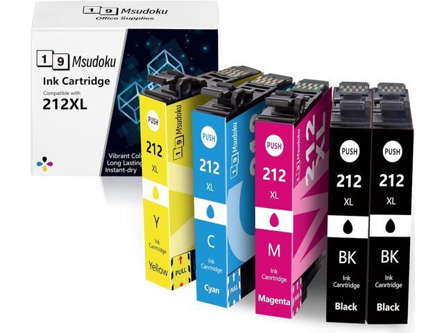 Msudoku 212XL 212 Ink Cartridges Remanufactured 5 Pack Replacement 212 ...
