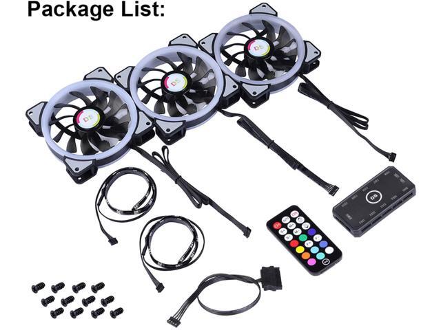 DS 1400RPM 120MM LED Addressable RGB Case Fan with Controller for ...