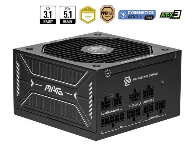 MSI MAG A750GLS PCIE5, Fully Modular Compact Gaming 750W Power Supply ...