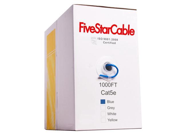 FiveStarCable Cat5e 1000 Ft Cable 24AWG 4 Twisted Pair UTP Unshielded ...