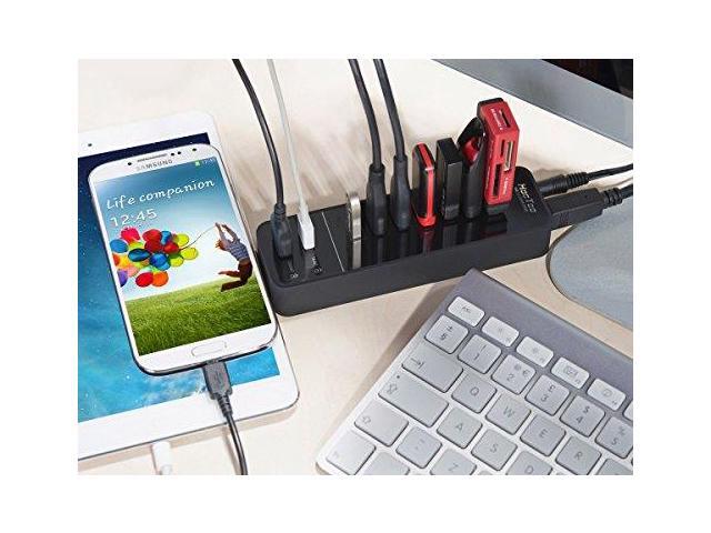 HooToo® HT-UH010 7-Port USB 3.0 Hub with 2 Smart-Charging Ports for ...