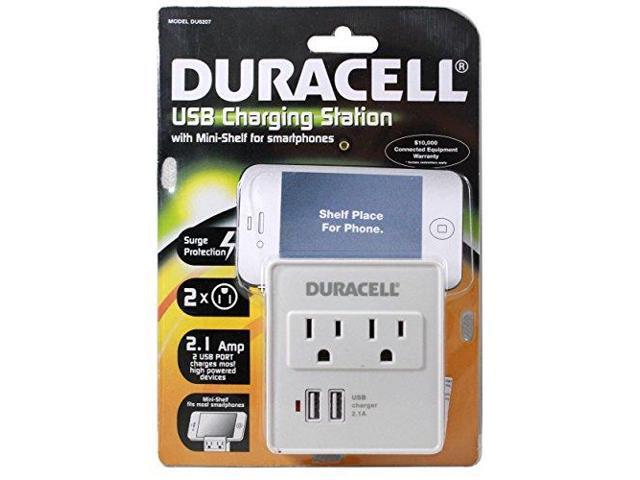 Duracell Wall Charging Station 2.1a Surge Protect & Dual USB - Newegg.com