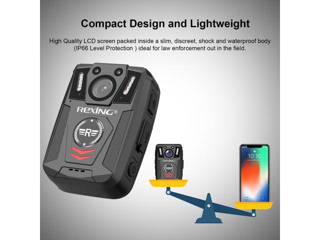 Rexing P1 Body Worn Camera, 2 Display 1080p Full HD, 64G Memory,Record ...