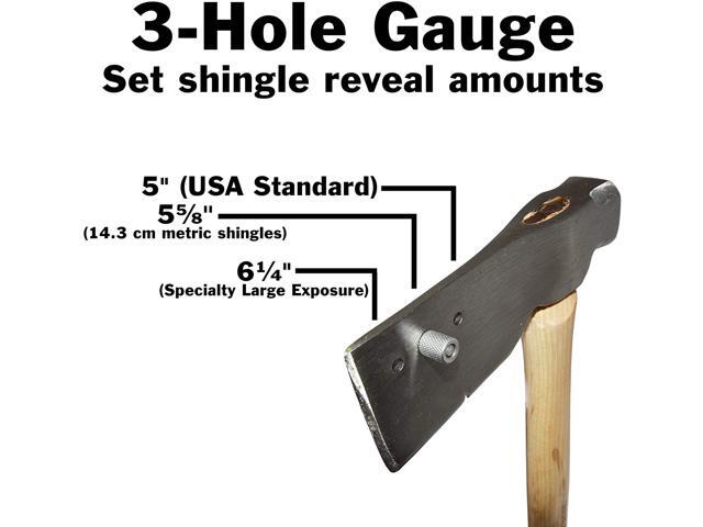 Shingling Roofing Hatchet with Milled Striking Face, Three-Position Exposure Gauge, Nail Slot ...