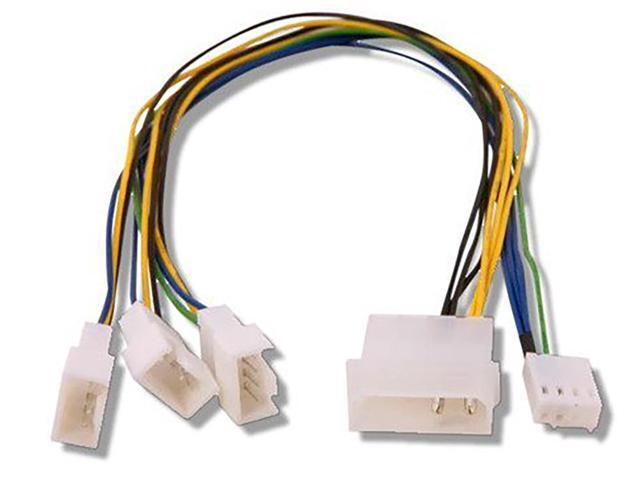 Fan Splitter 4 pin Molex > 3 Qty PWM headers 30cm Long Connect Multiple ...
