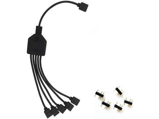 2 Pack 1-to-5 3 Pins Addressable RGB Splitter Y Cable,LED Strip RGB ...
