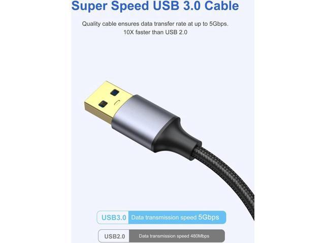 [2 PACK] USB 3.0 to USB 3.0 Cable 3.3FT/1M, Braided USB 3.0 Cord USB A ...