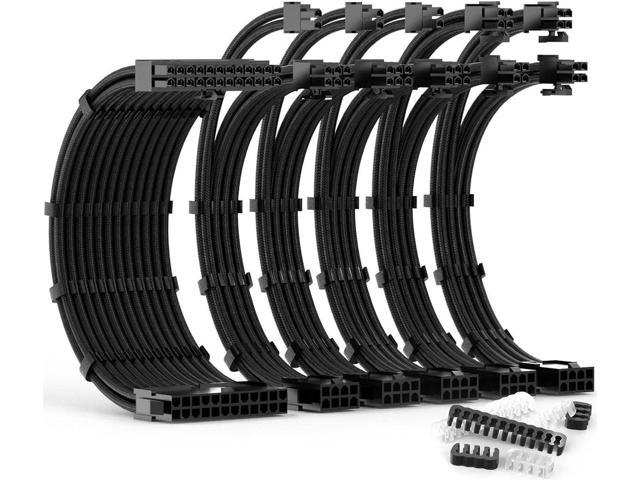 PSU Cable Extension Kit 30CM Length with Combs,1x24Pin/2x8Pin(4+4) EPS ...