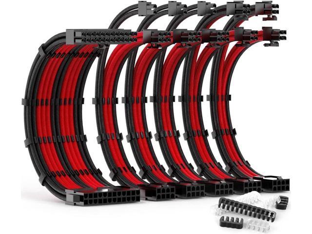 PSU Cable Extension Kit 30CM Length with Combs,1x24Pin/2x8Pin(4+4) EPS ...