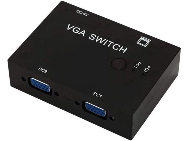 2 Port VGA SVGA Monitor Sharing Switch Box 2-in 1-Out for LCD PC TV ...