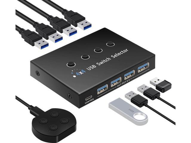 USB 3.0 Switch 4 Computers 3 Computers Keyboard Mouse Switch,4 Port USB ...