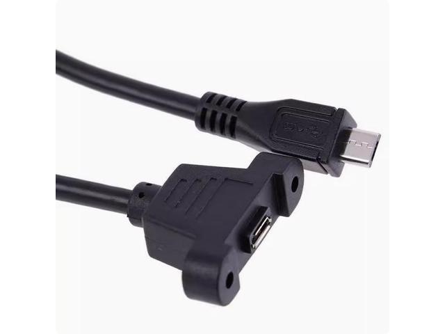 Micro usb male to female extension cable with ear strap screw holes ...