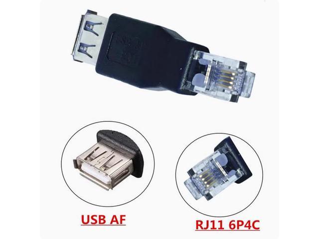Network port RJ11 to USB female connector Network cable connector USB ...