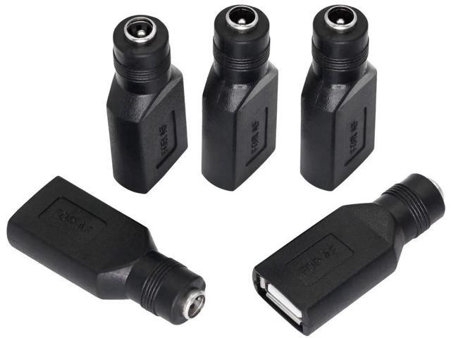 USB 2.0 A Female to DC 5.5x2.1mm Power Adapter, Nickel-Plated Connector ...