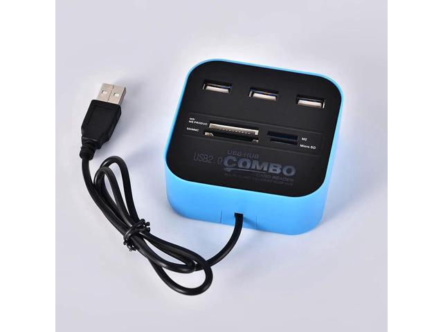 Blue USB Splitter Memory Card Reader USB sd Card Reader Card Reader for ...