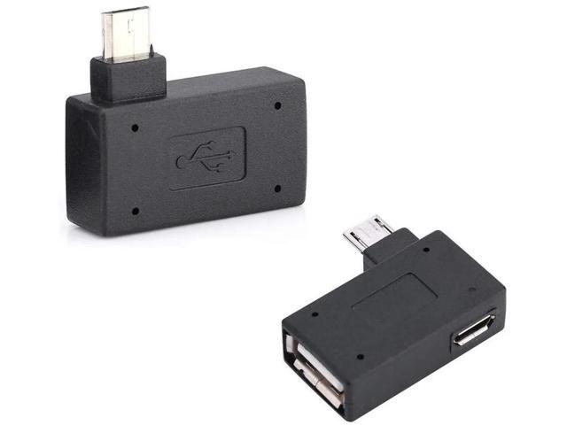 OTG Adapter, 90 Right Angle USB Port Adapter, Micro OTG Cable 2 Pack ...