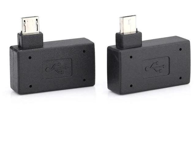 OTG Adapter, 90 Right + Left Angle USB Port Adapter, Micro OTG, 2 Pack ...