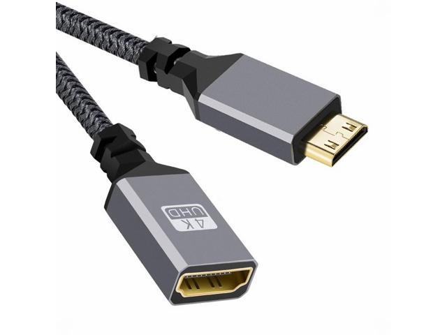 4K Type-C MINI HDMI 1.4 Male to HDMI Female Extension Cable for DV MP4 ...