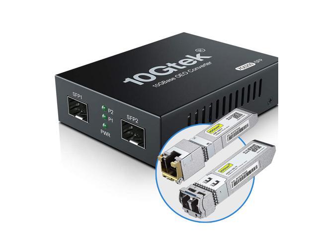 10G Media Converter, Dual SFP+ Ports With 10GBase-T Module Reach 30 ...