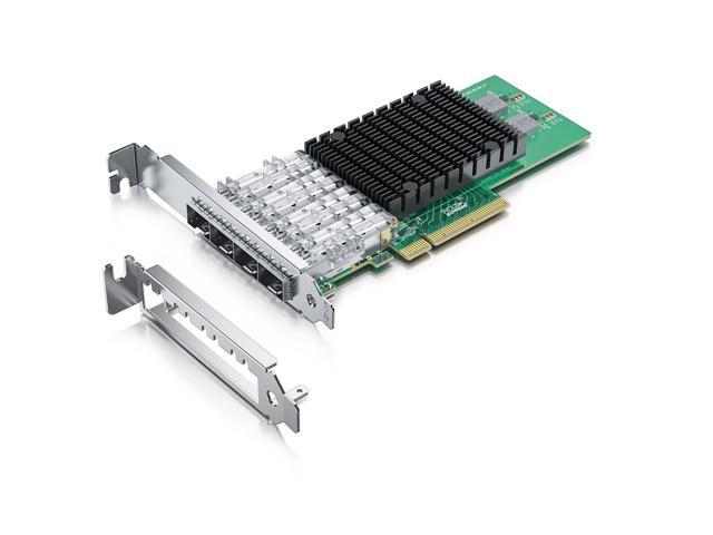 10Gtek 10Gb PCI-E NIC Network Card, Quad SFP+ Port, with Original Intel ...