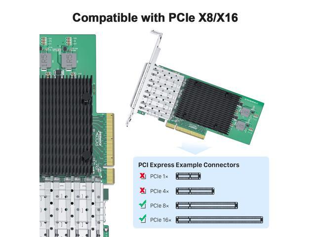 10Gtek 10Gb SFP+ PCI-E Network Card, Compare to Intel X710-DA4, with ...