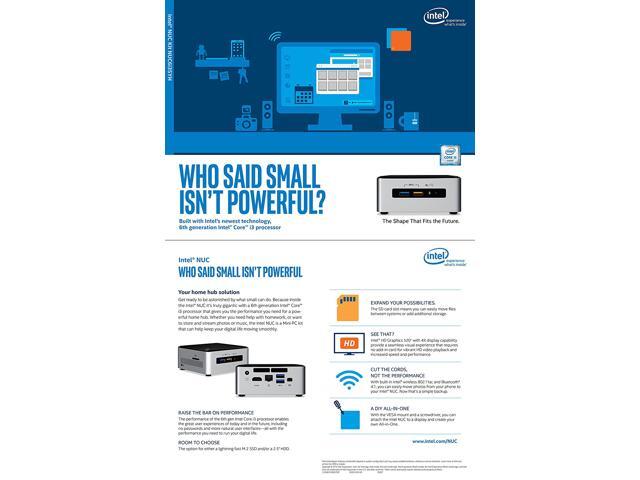 Intel NUC Desktop/HTPC 6th Generation Intel Dual-Core i3 2.3GHz, 16GB ...