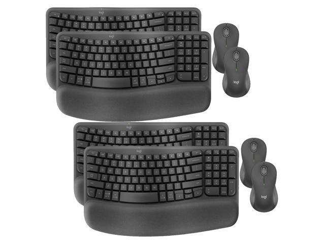Logitech MK670 Comfort Wave Wireless Keyboard & Mouse Combo Travel Home ...