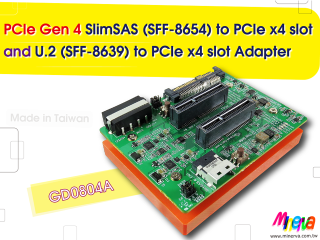 SlimSAS 4i to PCIe x4 Slot and U.2 to PCIe x4 Slot for Broadcom 95xx ...