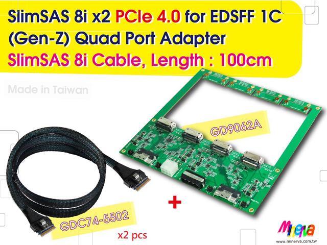 SlimSAS 8i (SFF-8654) dual port PCIe 4.0 for EDSSF 1C Quad Port Adapter ...
