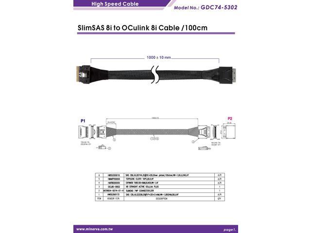 OCulink 8i (SFF-8611) dual port PCIe 4.0 to PCIe x16 Slot with Hot plug ...