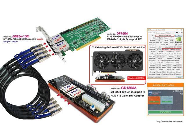 PCIe x16 Gen4 with ReDriver to External Mini SAS HD 8X dual port AIC ...