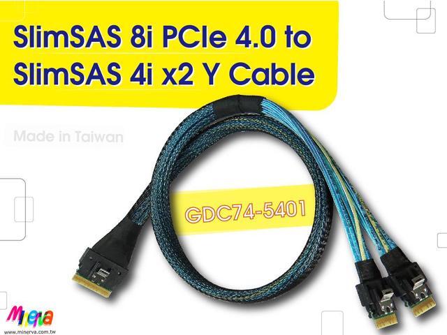 SlimSAS 8i PCIe 4.0 to SlimSAS 4i x2 Y-Cable, 50cm - Newegg.com