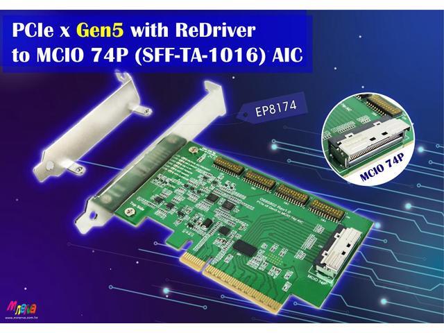 PCIe x8 Gen 5 with ReDriver to MCIO 74P AIC - Newegg.com