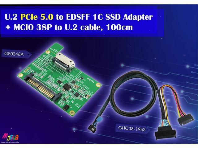 MCIO to U.2, 100cm cable+U.2 to SFF-TA-1002 1C adapter with Hot Plug ...