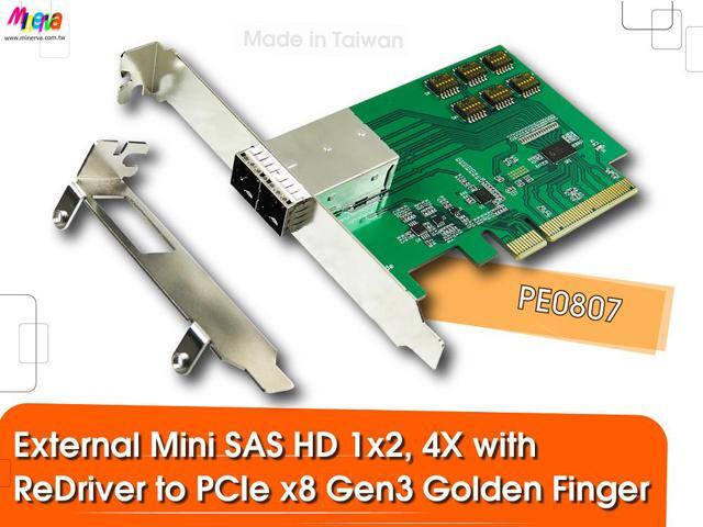 External Mini SAS HD(SFF-8644) with ReDriver to PCIe x8 Gen3 Golden ...