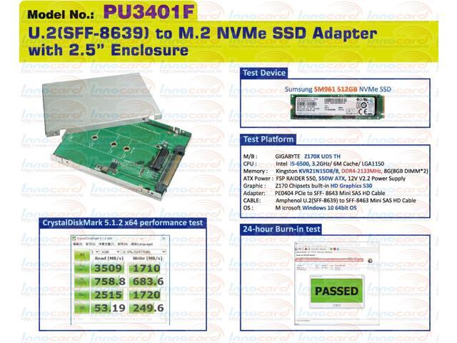 U.2 2.5" Drive Enclosure for M.2 NVMe SSD with SMBUS - Newegg.com