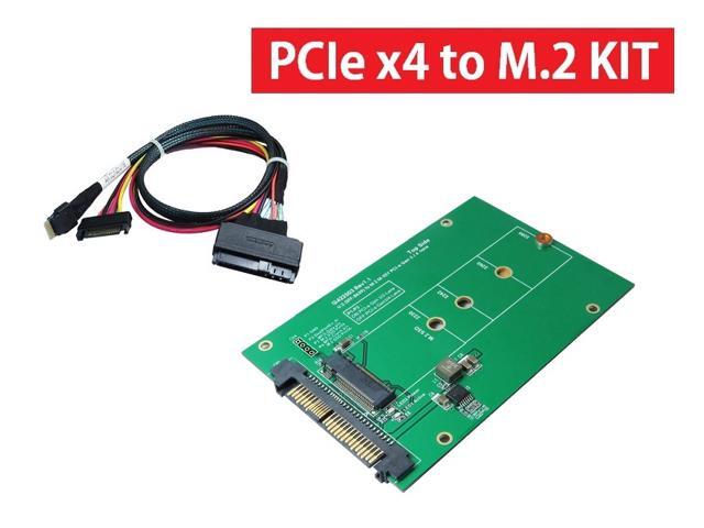 U.2 (SFF-8639) to M.2 NVMe SSD Converter with U.2 (SFF-8639) to SlimSAS ...