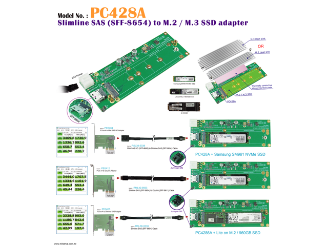 SlimSAS to M.2 NVMe SSD Adapter + M.2 Heat sink - Newegg.com