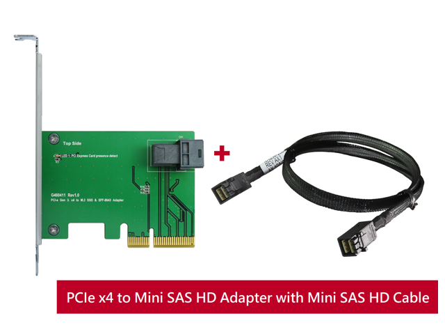 Innocard PCIe x4 to Mini SAS HD Adapter with Mini SAS HD (SFF-8643 ...