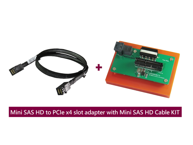 Innocard Mini SAS HD (SFF-8643) to PCIe x4 slot adapter with Mini SAS ...